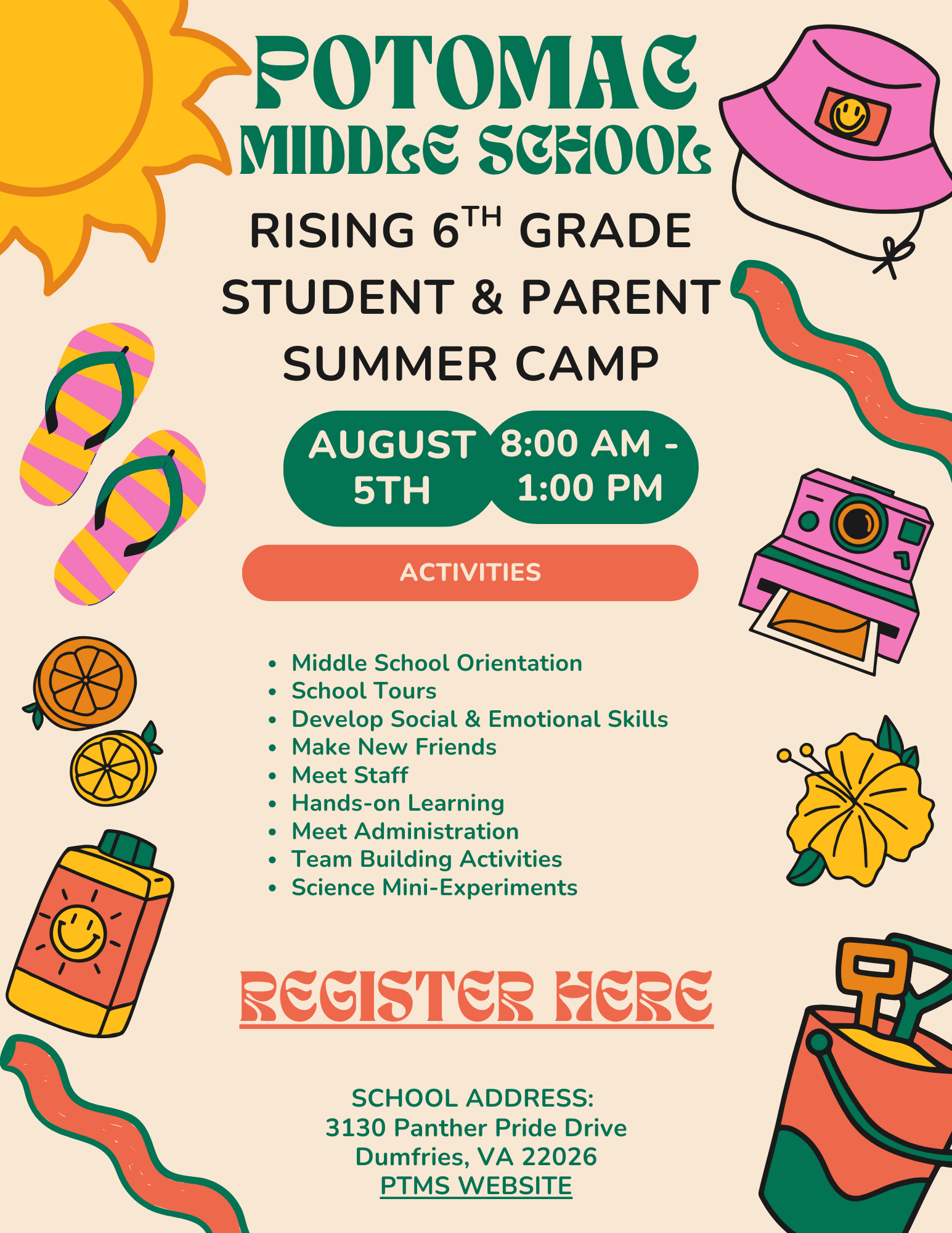 Rising 6th Grade Summer Camp - Potomac Middle School